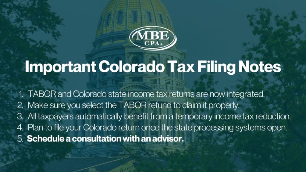 How Colorado TABOR Refunds Changed in 2026 | MBE CPAs